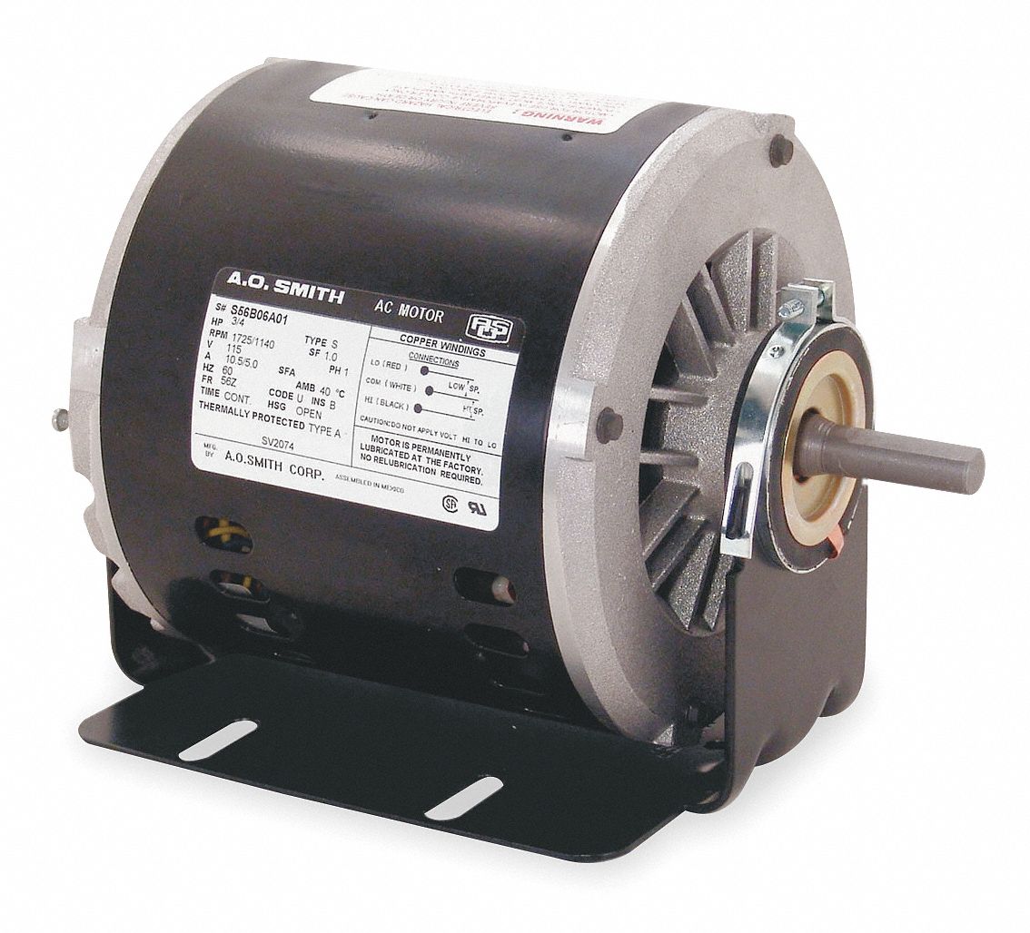 Evaporative Cooler Motor, 3/4 HP, Nameplate RPM 1725/1140 - Grainger