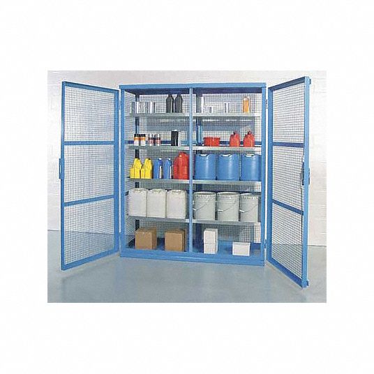 DENIOS, 74 in x 28 in x 87 in, 8 Adj Shelves, Bulk Storage Locker ...