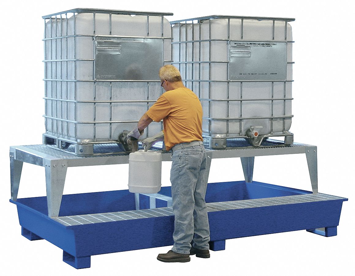 DENIOS, 10 ft L x 6 1/16 ft x x 36 in, 385 gal Spill Capacity, IBC ...