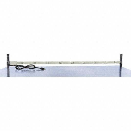 60" Galvanized Steel Power Strip, Gray - Grainger