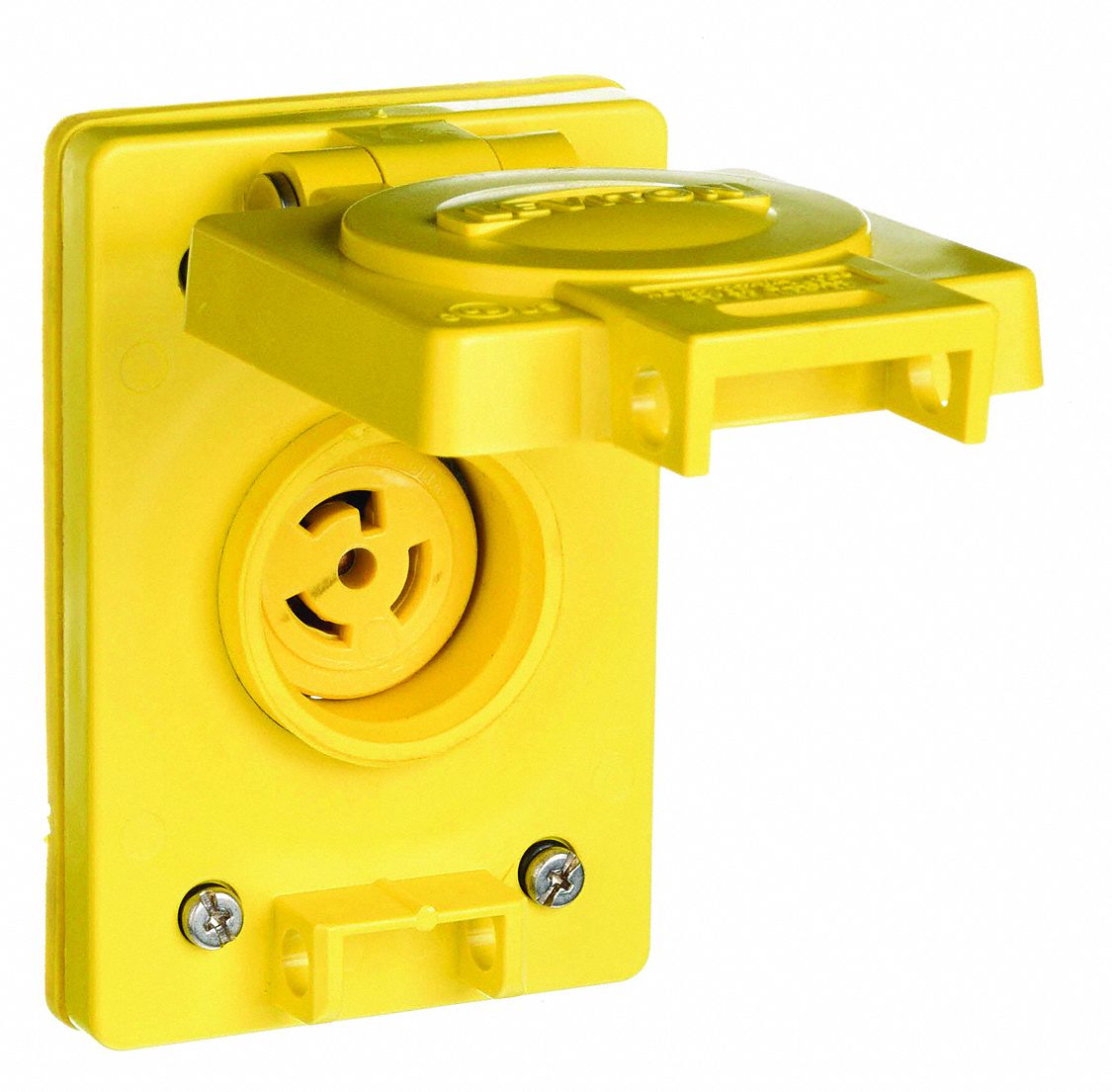 Yellow Locking Receptacle, 15 Amps, 277V AC Voltage, NEMA Configuration ...