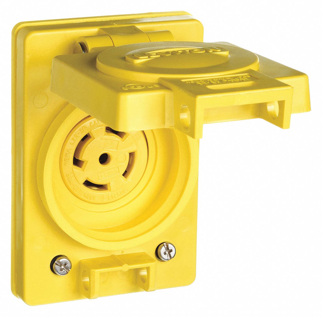 Yellow Locking Receptacle, 30 Amps, 277/480V AC Voltage, NEMA ...