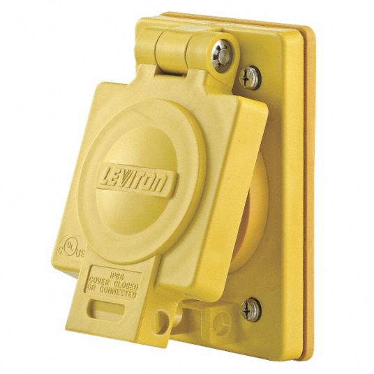 LEVITON Weatherproof Cover, 4 5/8 in Height, 3 9/64 in Width, Number of ...