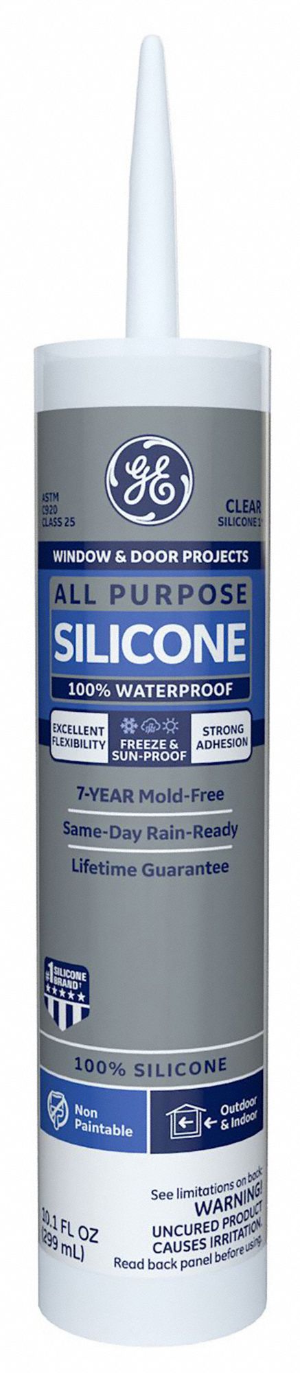 GE, All Purpose Silicone, Clear, Silicone Sealant - 4UG98|2795576 ...