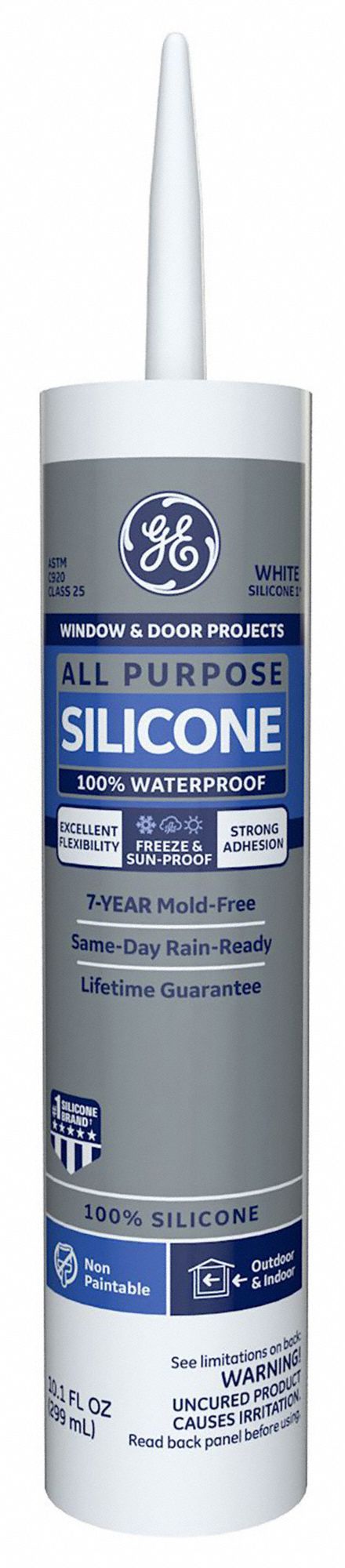 GE, All Purpose Silicone, White, Silicone Sealant - 4UG99|2749483 ...