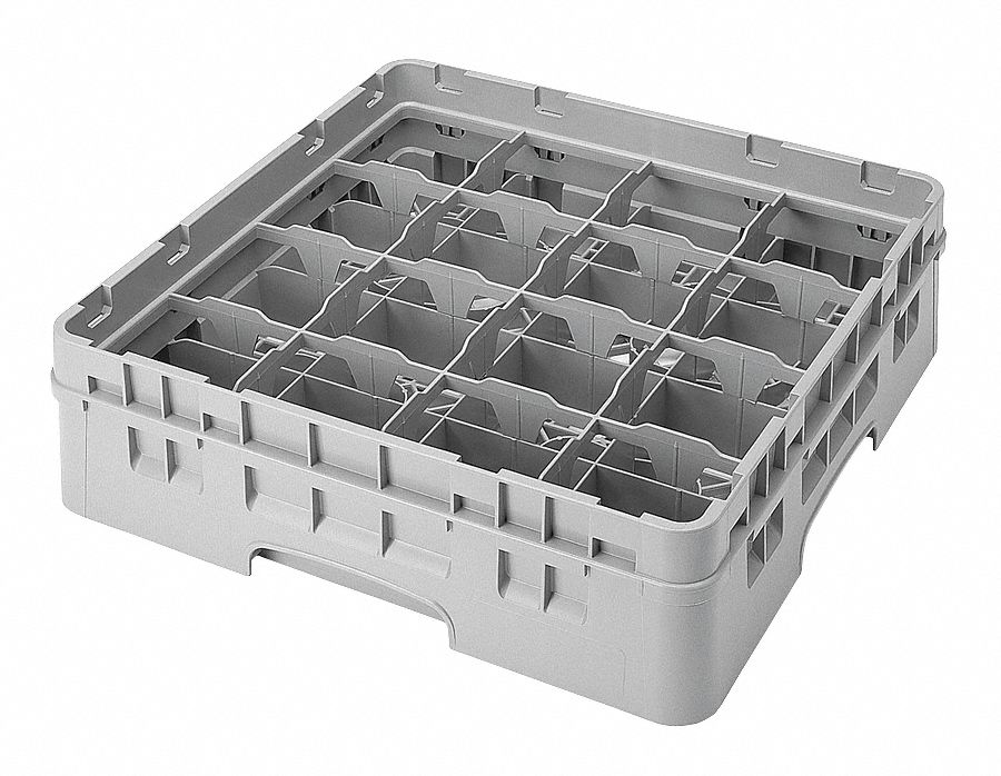CAMBRO, 16 Compartments, 4 3/8 x 4 3/8 in Compartment Size, Tilted ...