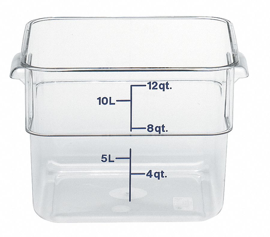 CAMBRO, 12 qt Capacity, Clear Body, Food Storage Container - 859ND2 ...