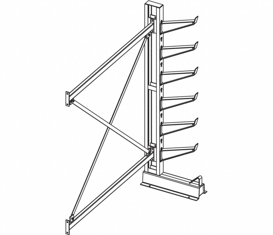 JARKE Rack Cantilever , Acero , Altura Total 7 pies , Ancho Total 26-1/ ...