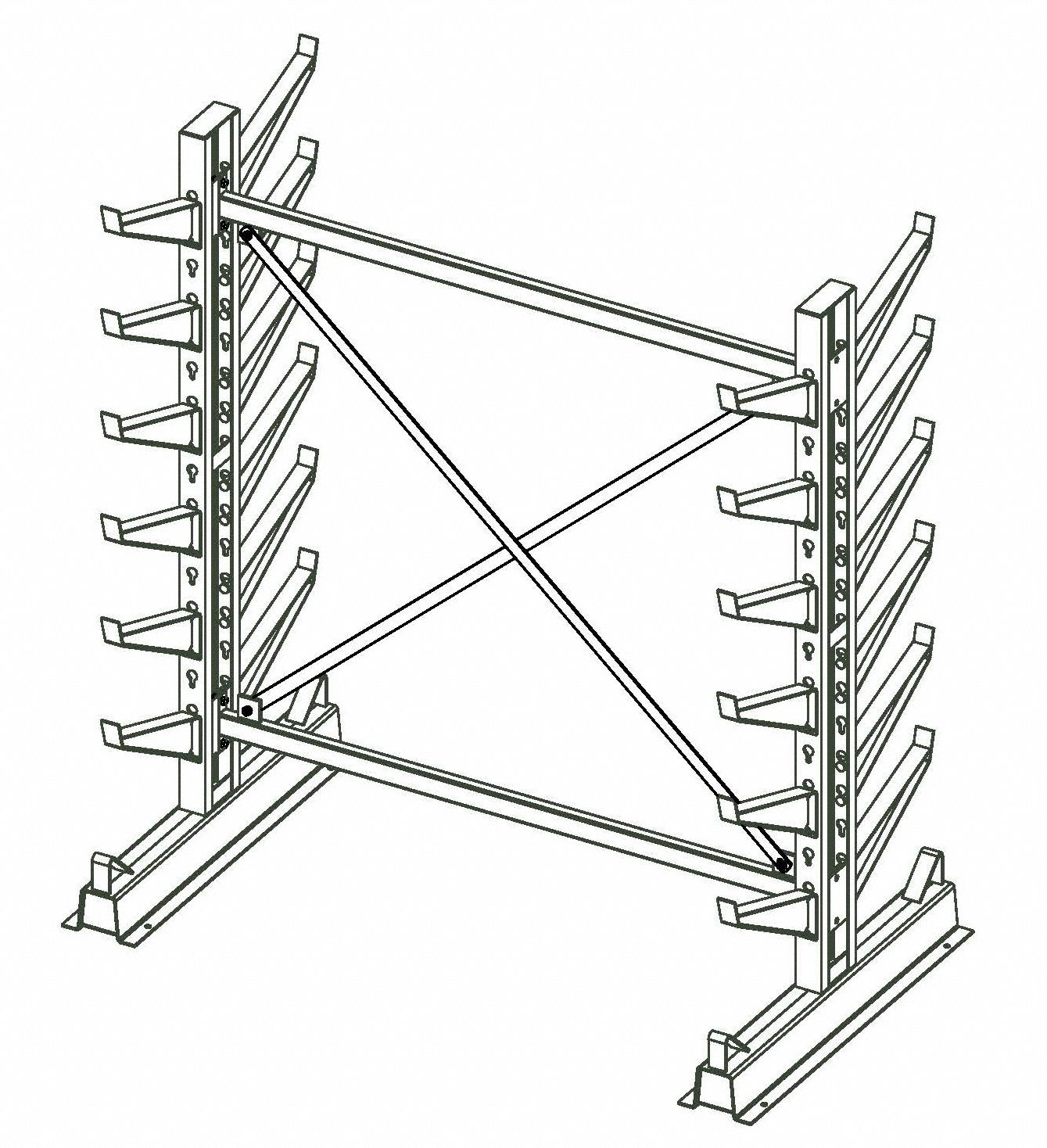 JARKE Cantilever Rack: Starter, Medium-Duty, 81/2 in x 45 in x 84 in ...