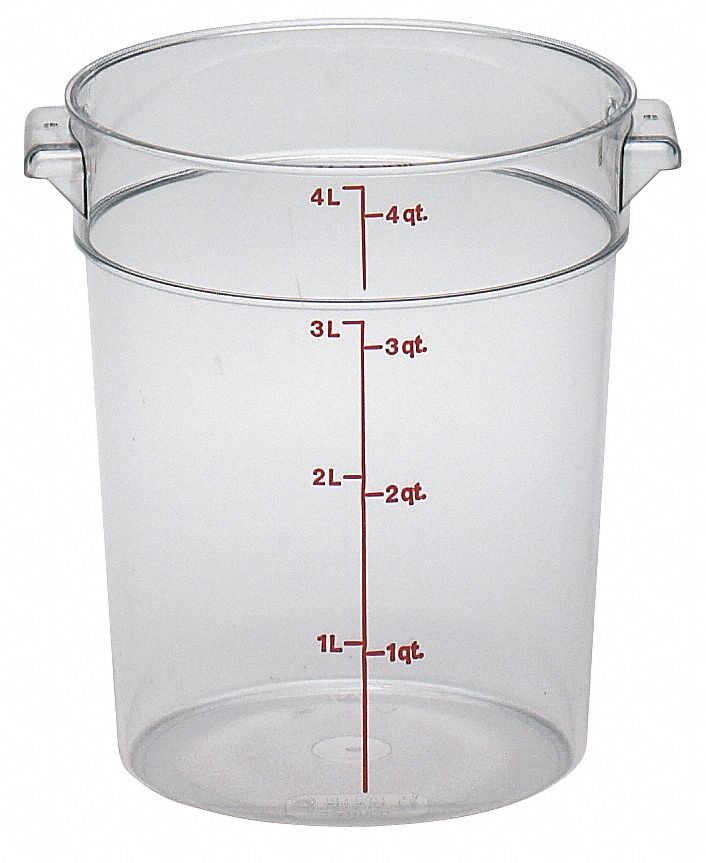 CAMBRO, 4 qt Capacity, Clear Body, Food Storage Container - 859ND5 ...