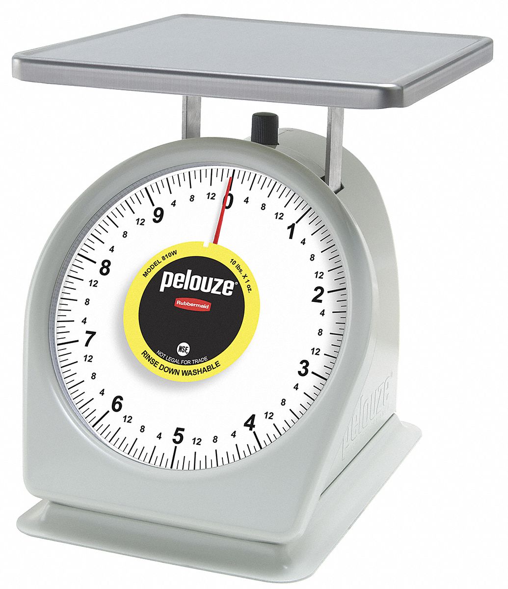 RUBBERMAID COMMERCIAL PRODUCTS Dial Scale: 10 lb Wt Capacity, 9 in ...