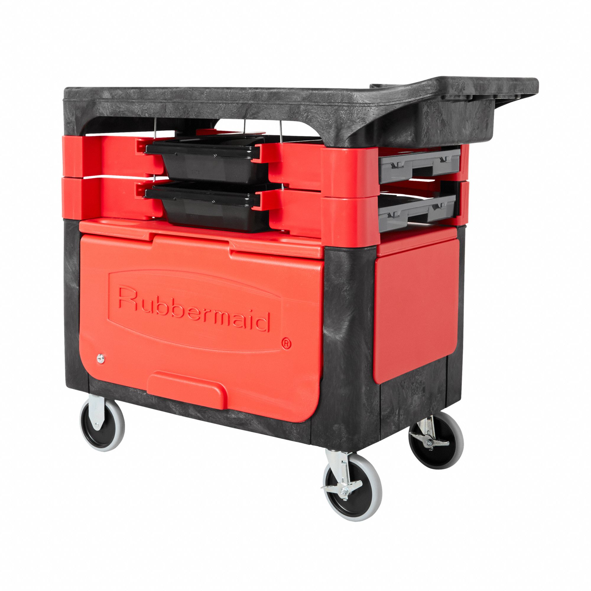 RUBBERMAID COMMERCIAL PRODUCTS Mobile Cabinet Workbench: 38 in Wd, 19 1 ...