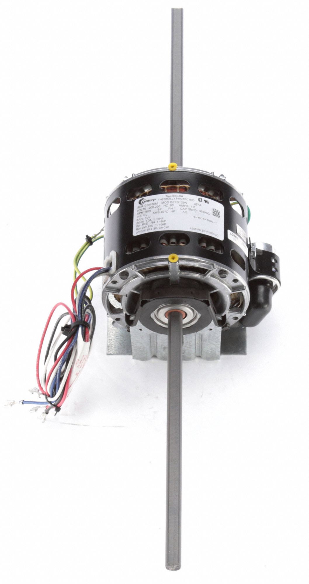 CENTURY Room Air Conditioner Motor: 3 Speed, 1/5, 1/8, 1/10 HP, 1,625 ...