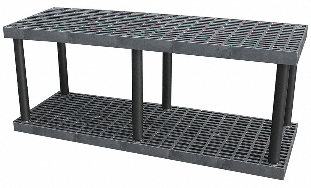 STRUCTURAL PLASTICS, 66 in x 24 in, 27 in Overall Ht, Plastic Shelving ...