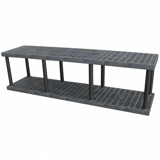 STRUCTURAL PLASTICS, 96 in x 24 in, 27 in Overall Ht, Plastic Shelving ...