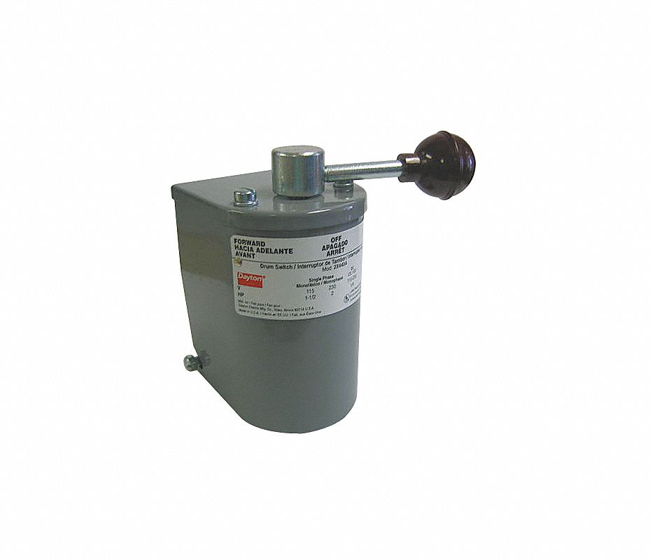 DAYTON Interruptor de Tambor, Mantenido Reversible, Polos: 2, NEMA 1.0 ...