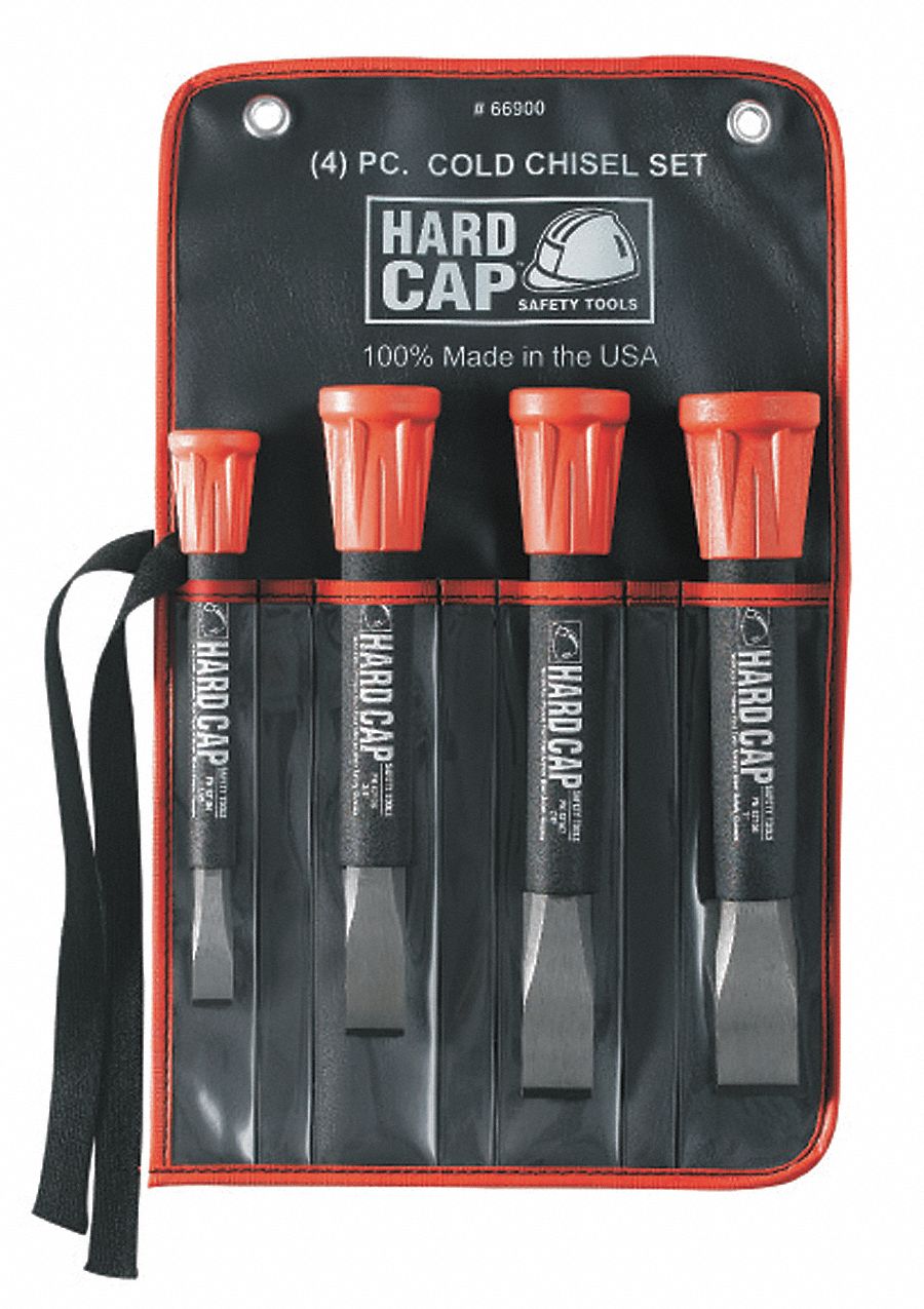 MAYHEW Cold Chisel Set: Steel, 1/2 in_3/4 in_7/8 in_1 in Blade Wd, 7 in ...