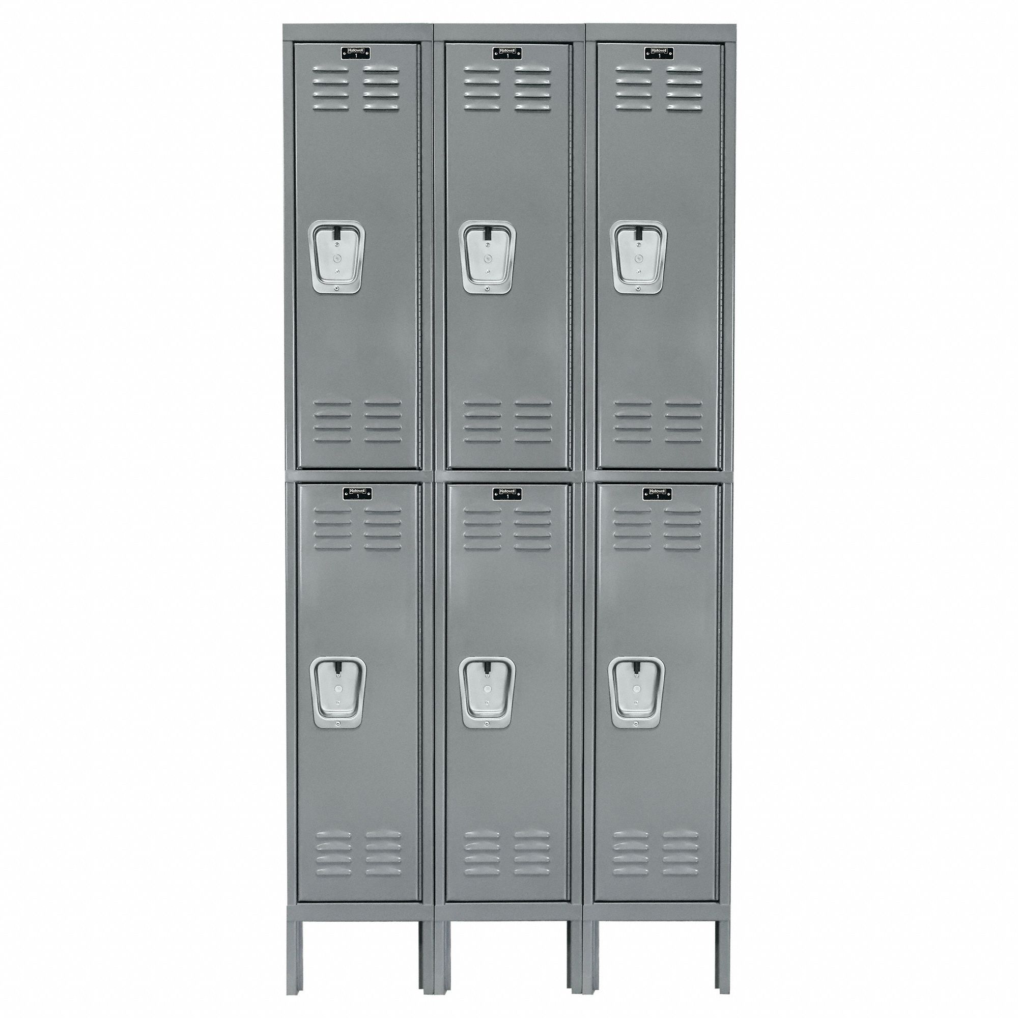 HALLOWELL Wardrobe Locker: 36 in x 12 in x 66 in, Louvered, 2 Tiers, 3 ...