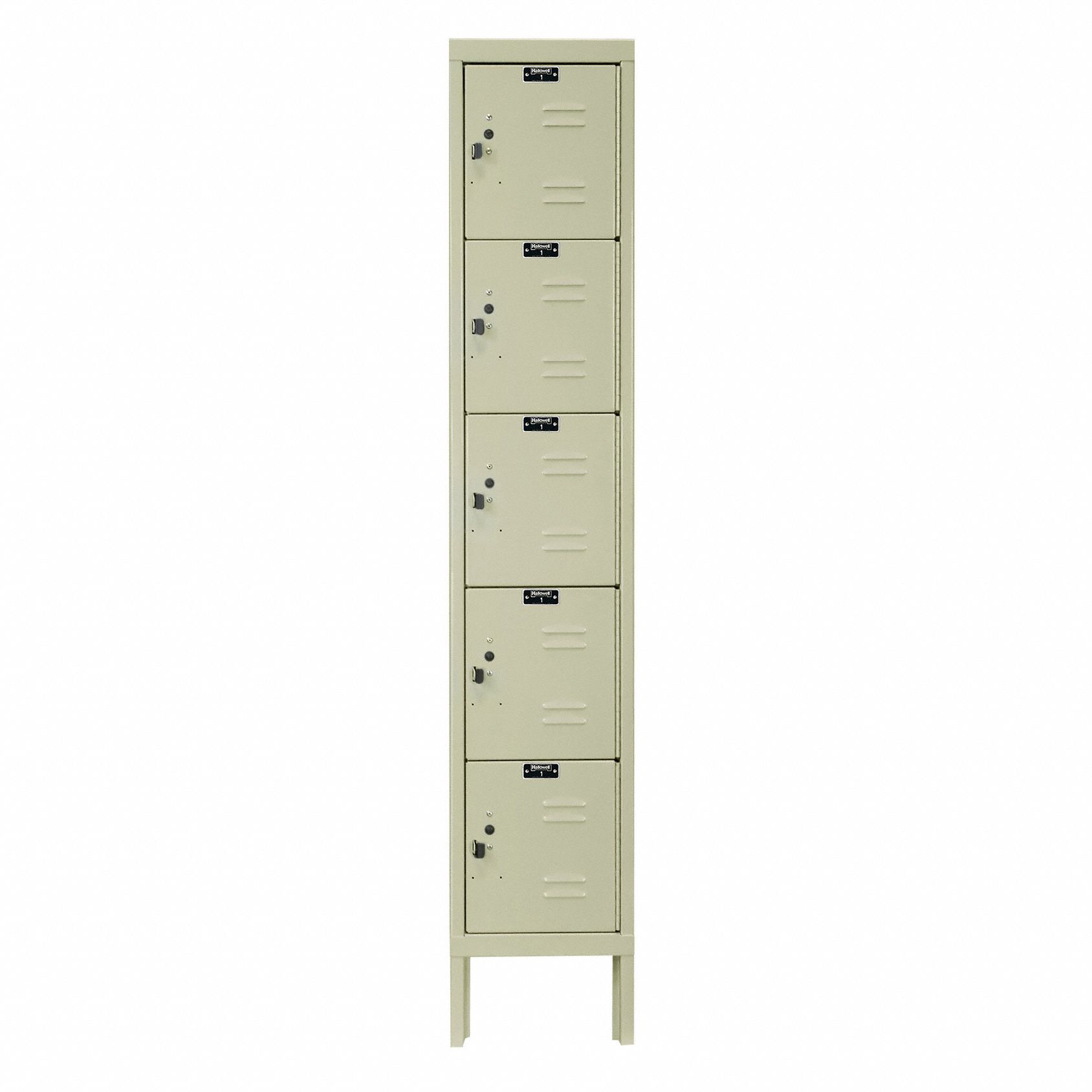 HALLOWELL Box Locker: 12 in x 12 in x 66 in, 5 Tiers, 1 Units Wide ...