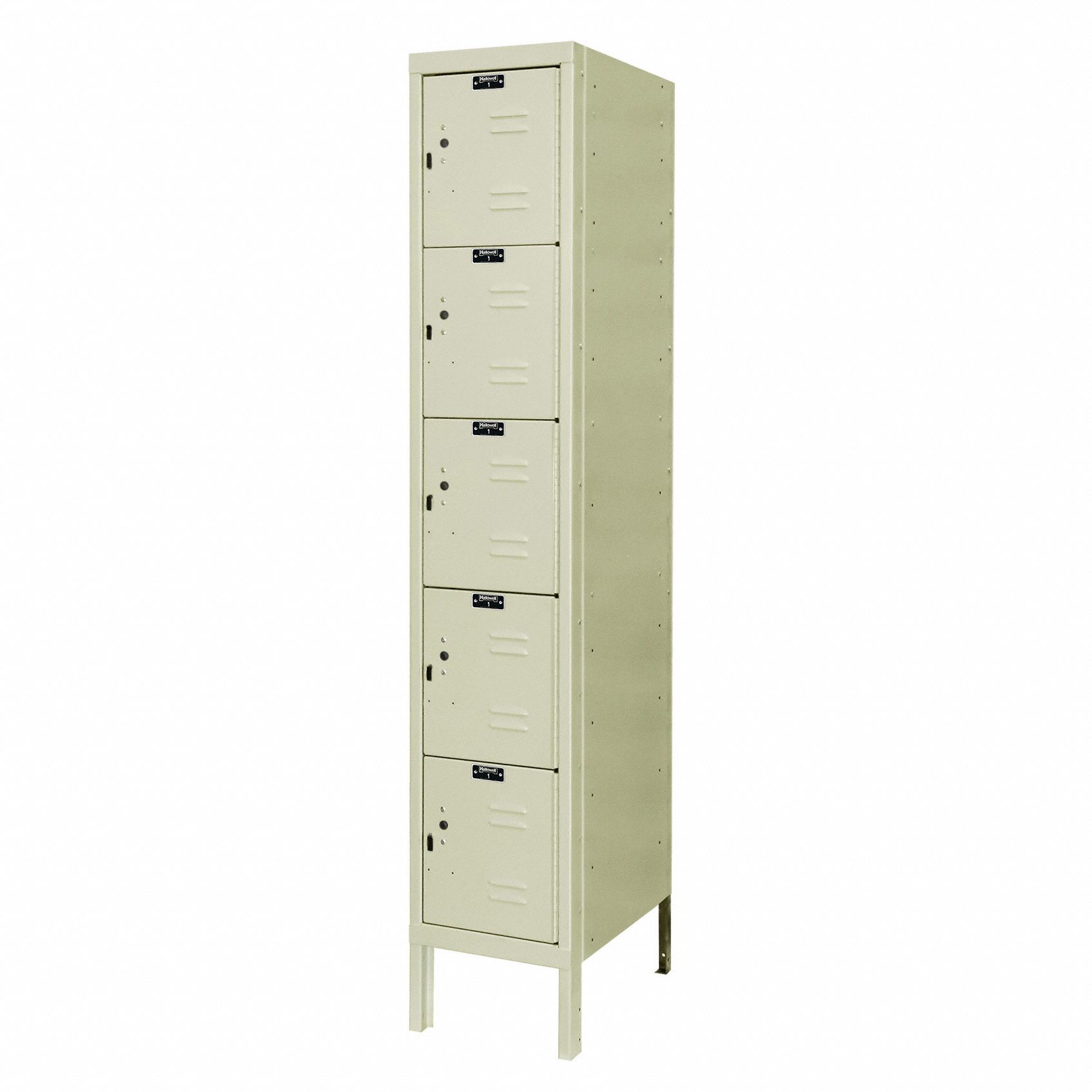 HALLOWELL Box Locker: 12 in x 12 in x 66 in, 5 Tiers, 1 Units Wide ...