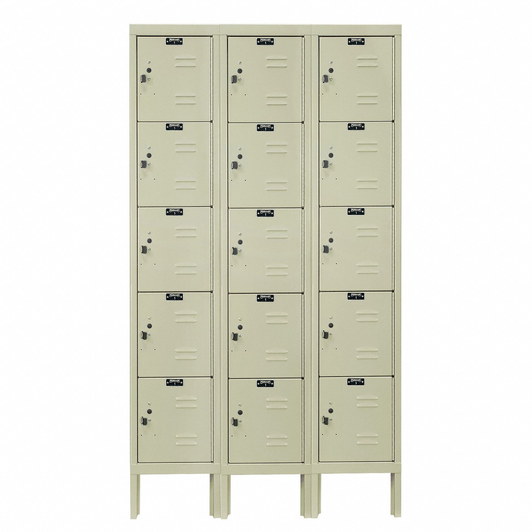 HALLOWELL Box Locker: 36 in x 12 in x 66 in, 5 Tiers, 3 Units Wide ...