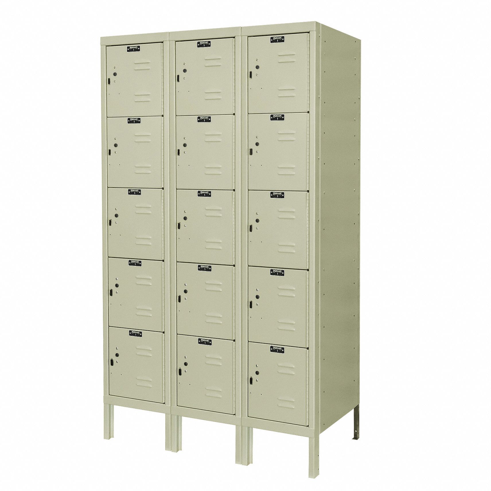 HALLOWELL Box Locker: 36 in x 12 in x 66 in, 5 Tiers, 3 Units Wide ...