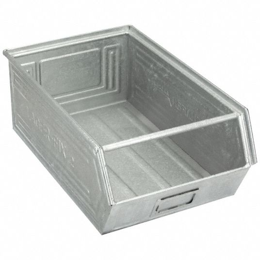 SSI SCHAEFER, 12 5/8 in x 20 1/8 in x 5 3/4 in, Silver, Stacking Bin ...