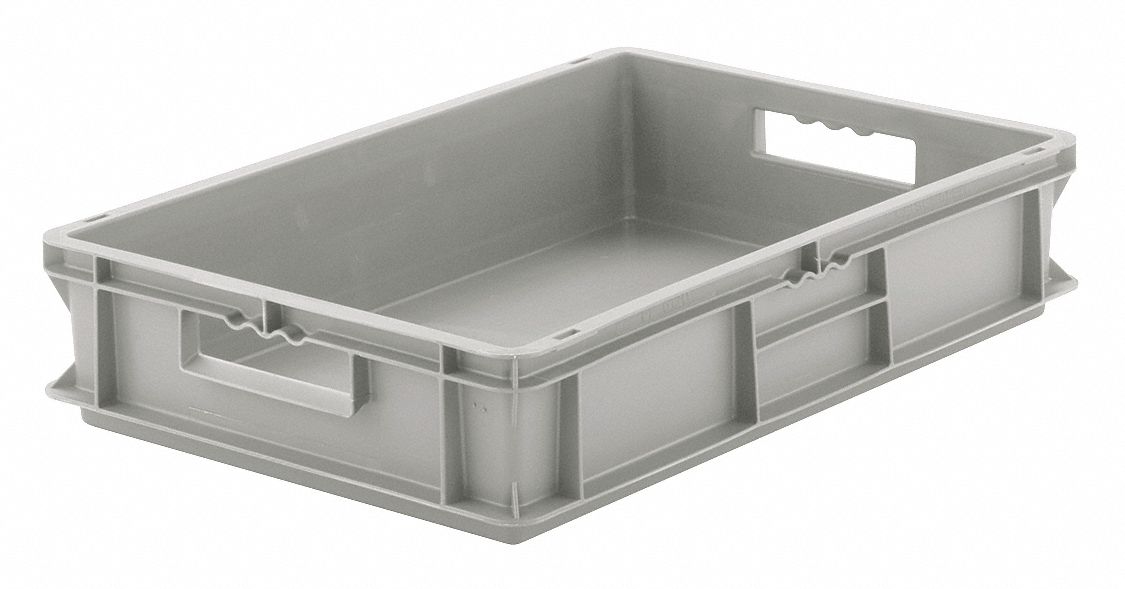 SSI SCHAEFER CONTAINER 16X12X9IN GRAY STACKING - Straight Wall ...