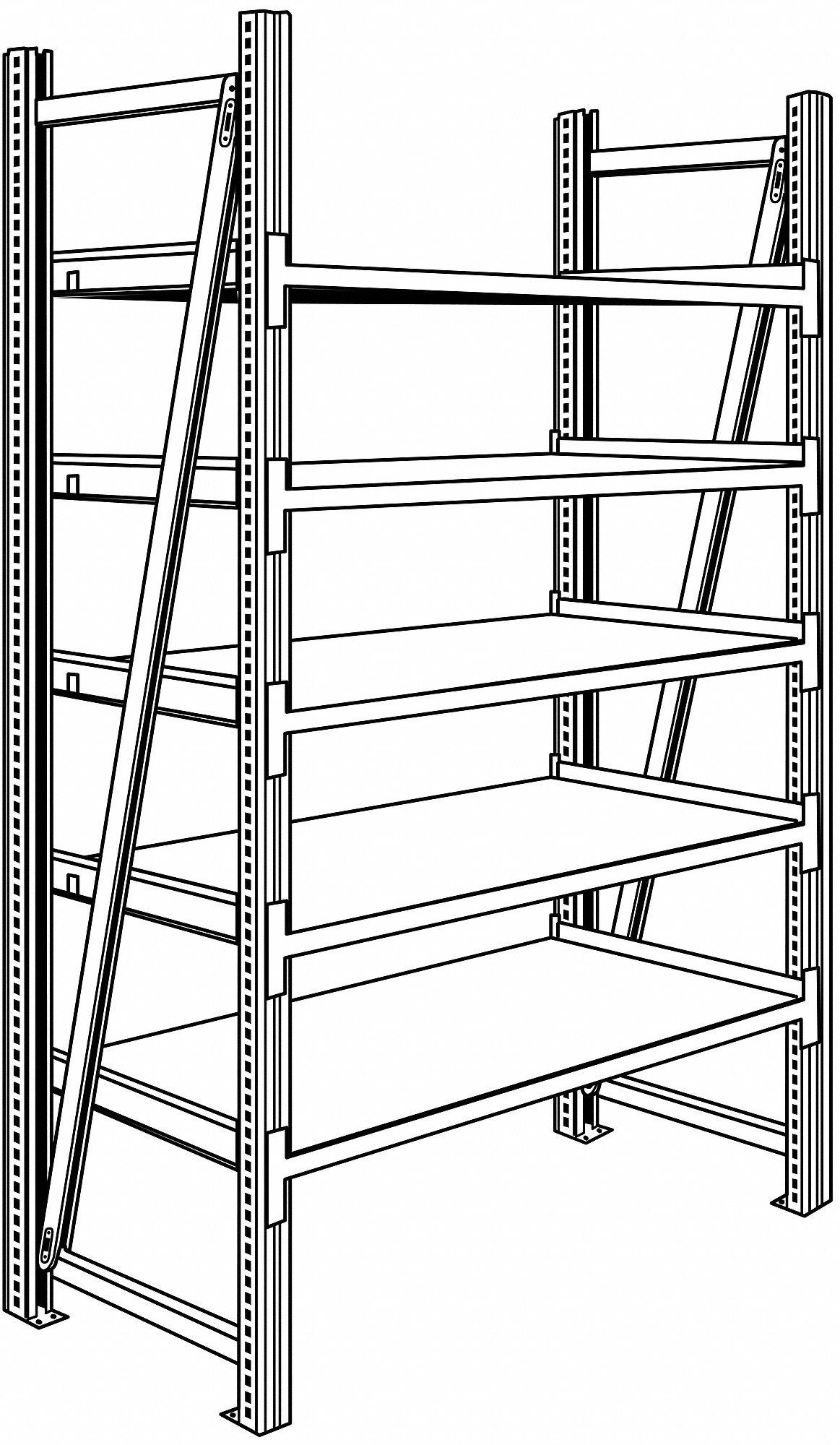 SSI SCHAEFER Anaquel sin Pernos,Acero,5 Repisas,48"An - Anaqueles de ...