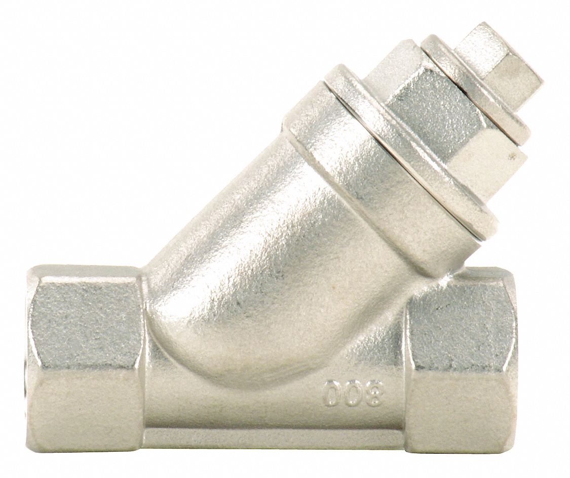 GRAINGER APPROVED Check Valve, 3/8", Single, Inline Swing, 316 ...