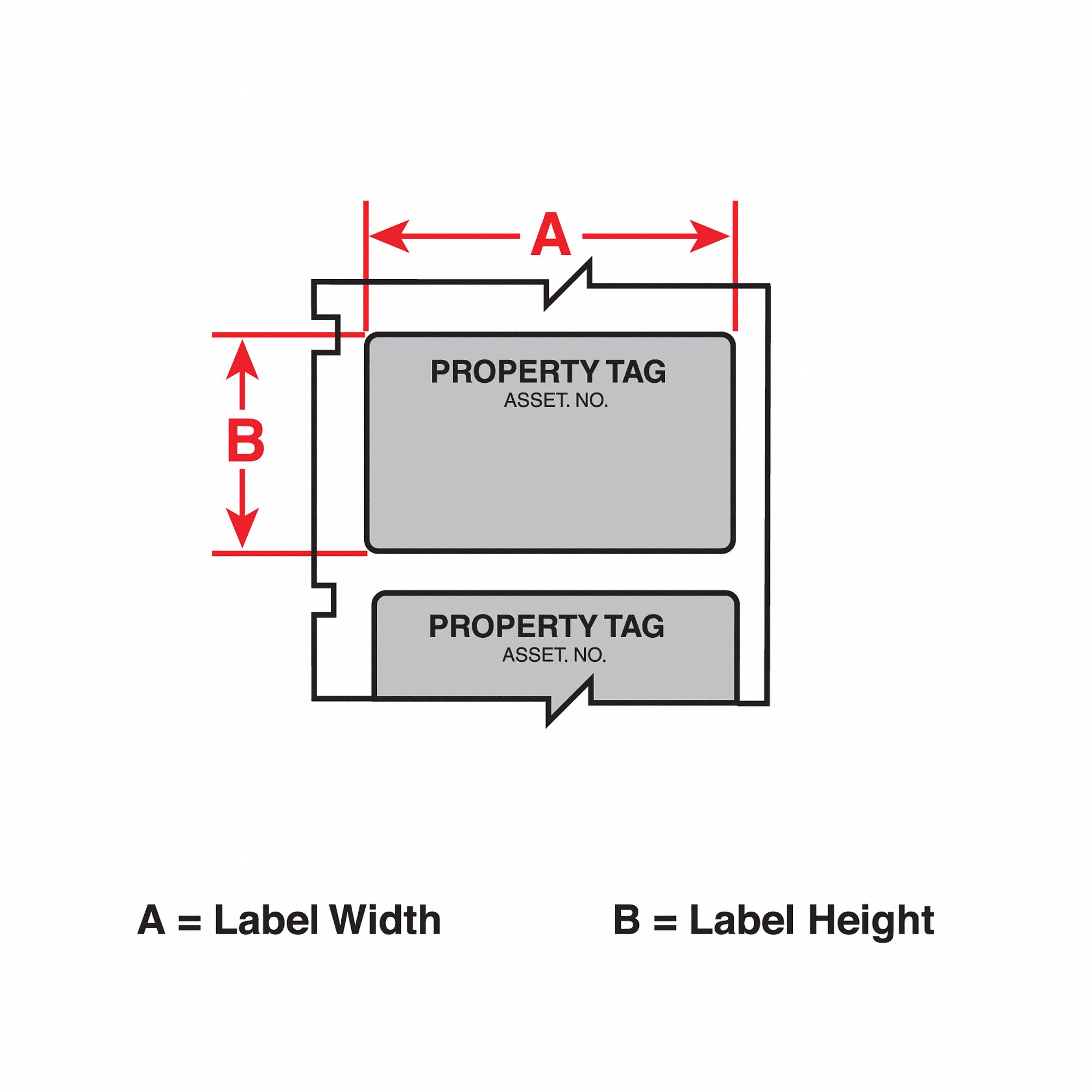 Property Tag, 3/4 in x 1 5/8 in, Precut Label Roll - 4VT13|PTL-35-423 ...