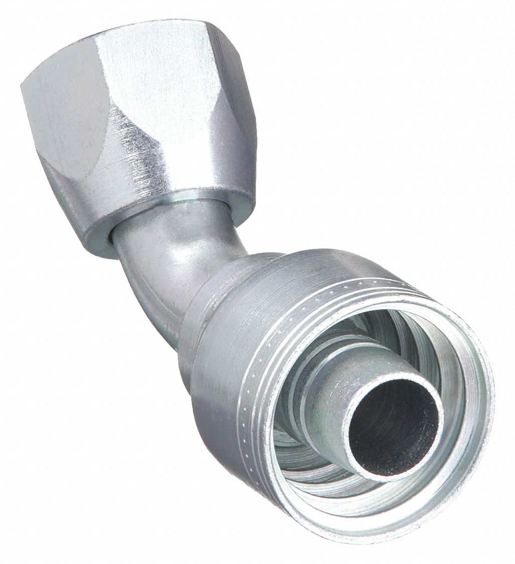 AEROQUIP, Steel x Steel, 45° Elbow, Hydraulic Crimp Fitting - 4VUA3 ...