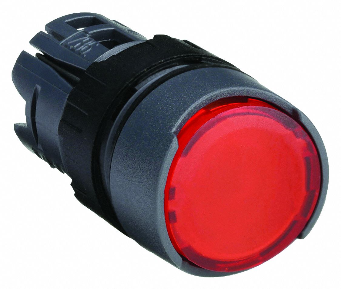 SCHNEIDER ELECTRIC, Red, 16 mm Mounting Size, Flush Push Button - 4VW11 ...