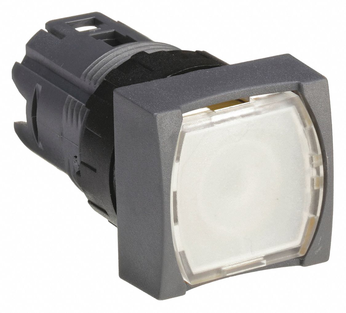 SCHNEIDER ELECTRIC, 16 mm Mounting Size, Non-Metallic, Flush Push Button - 4VW41|ZB6CW1 - Grainger