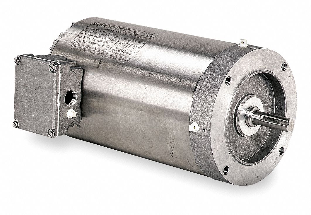 Washdown Motor, 1 HP, Nameplate RPM 1725, Voltage 208-230/460, 145TC ...