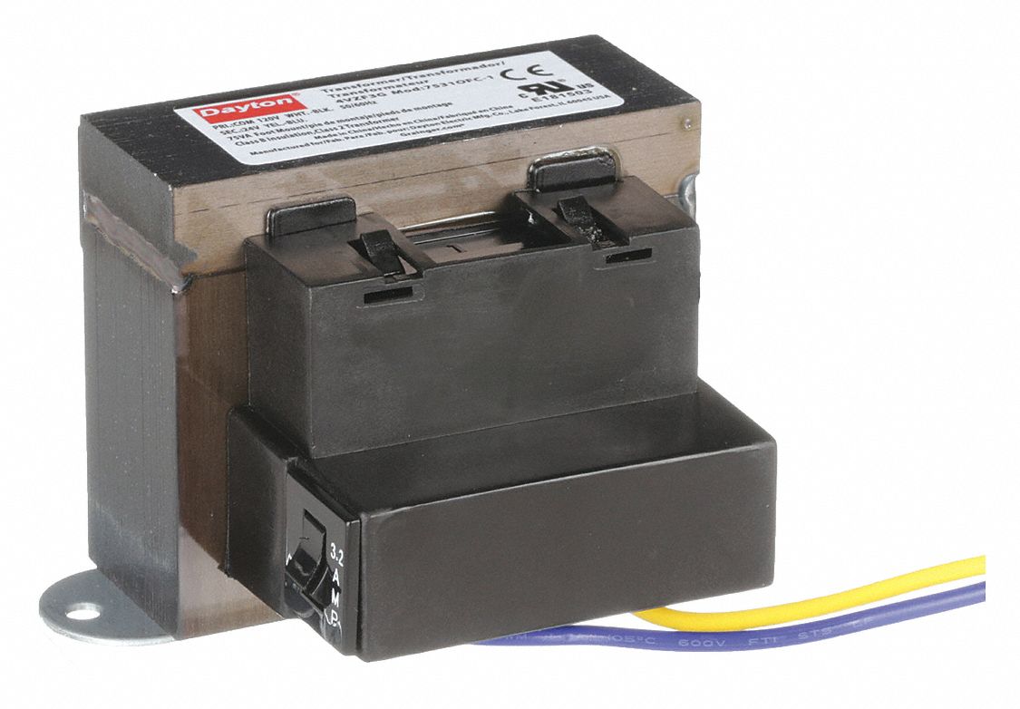 DAYTON Transformador Clase 2, Clasificación VA 75, Voltaje de Entrada 120VCA, Voltaje de Salida ...