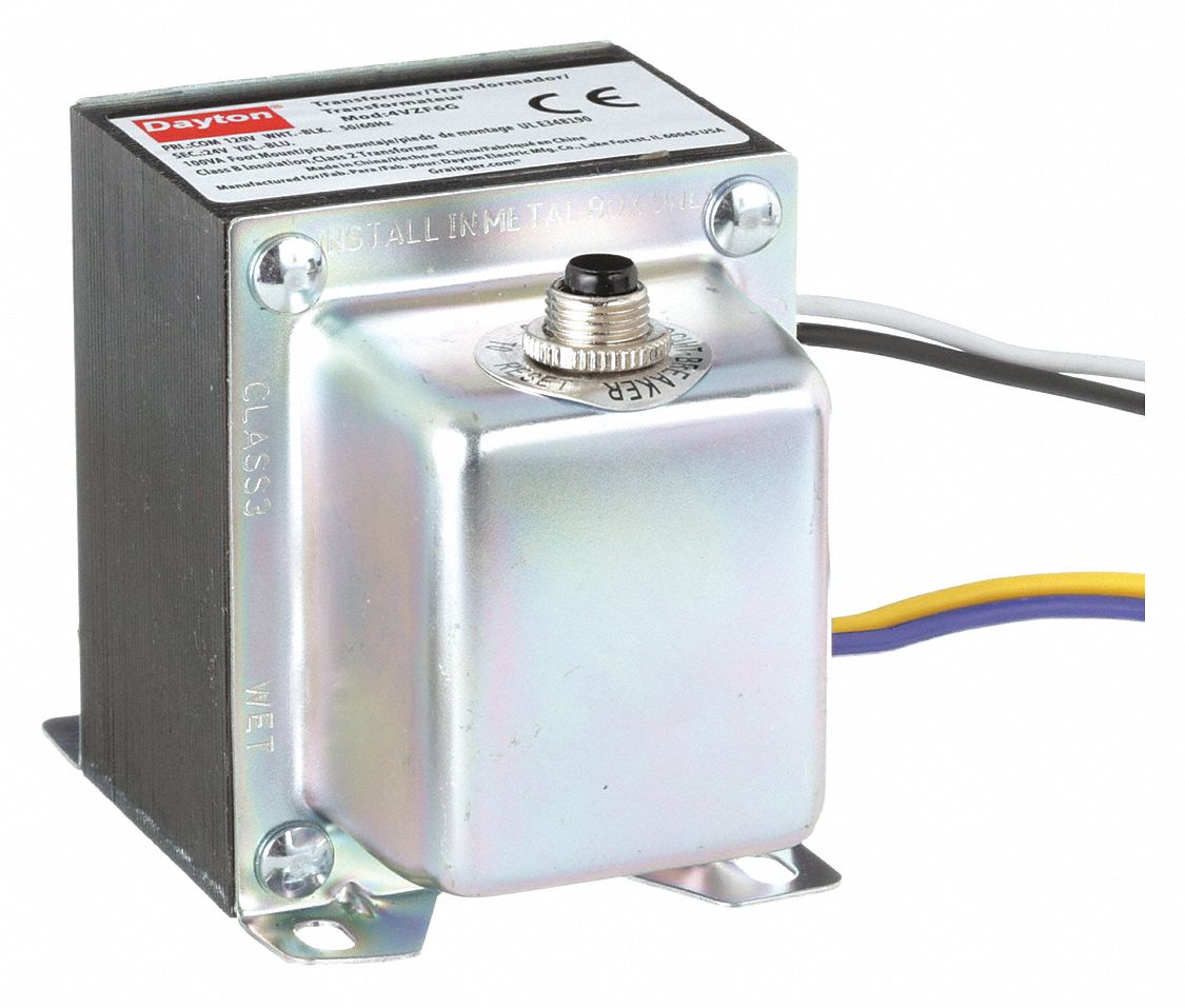 DAYTON Transformador Clase 2, Clasificación VA 100, Voltaje de Entrada 120VCA, Voltaje de Salida ...