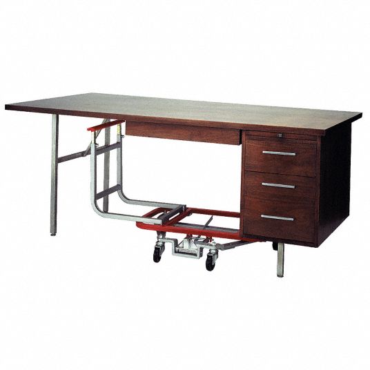 Desk Mover, 600 lb Load Capacity, 10 1/4 in Raised Height, 4 3/4 in ...