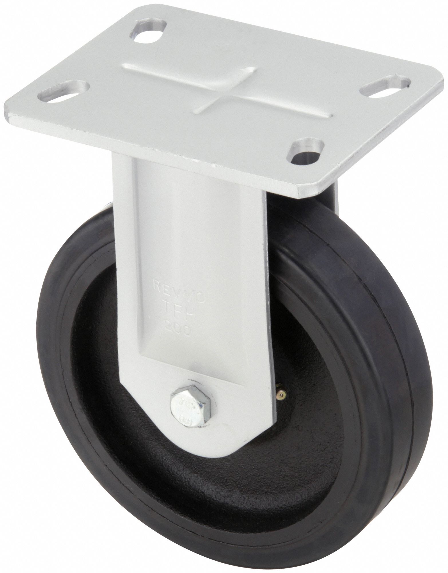 Rigid, Rubber, Plate Caster - 4W686|TFH200RU15T24 - Grainger