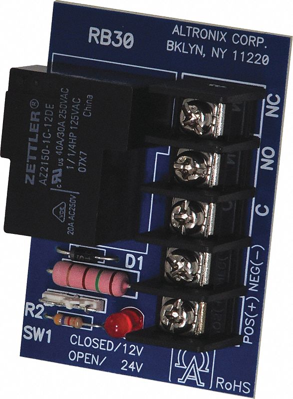 ALTRONIX, Relay Module, 12/24V DC, Relay Module Heavy Load 12/24V 95Ma ...
