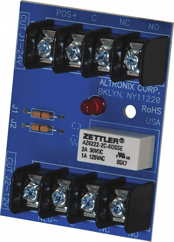 ALTRONIX, Relay Module, 6/12/24V DC, Relay Module 6/12/24VDC 30Ma DPDT ...