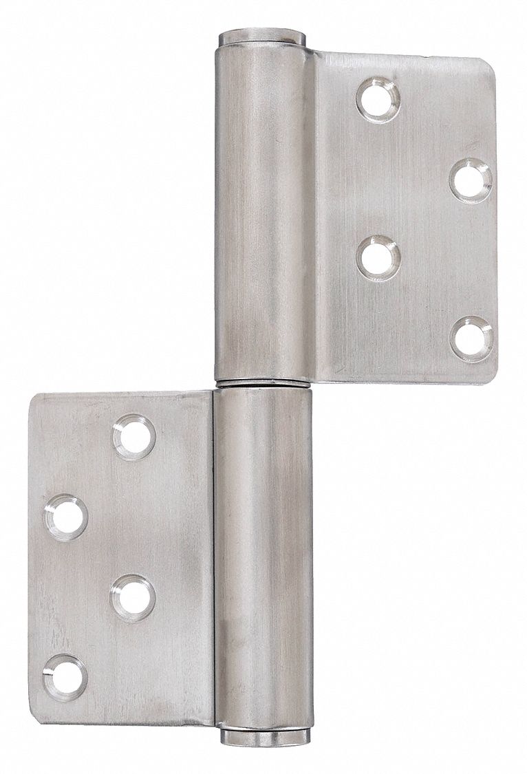 Stainless Steel, 2 31/64 in Leaf Ht, Lift-Off Hinge - 4WDZ4|S-6173-5 ...