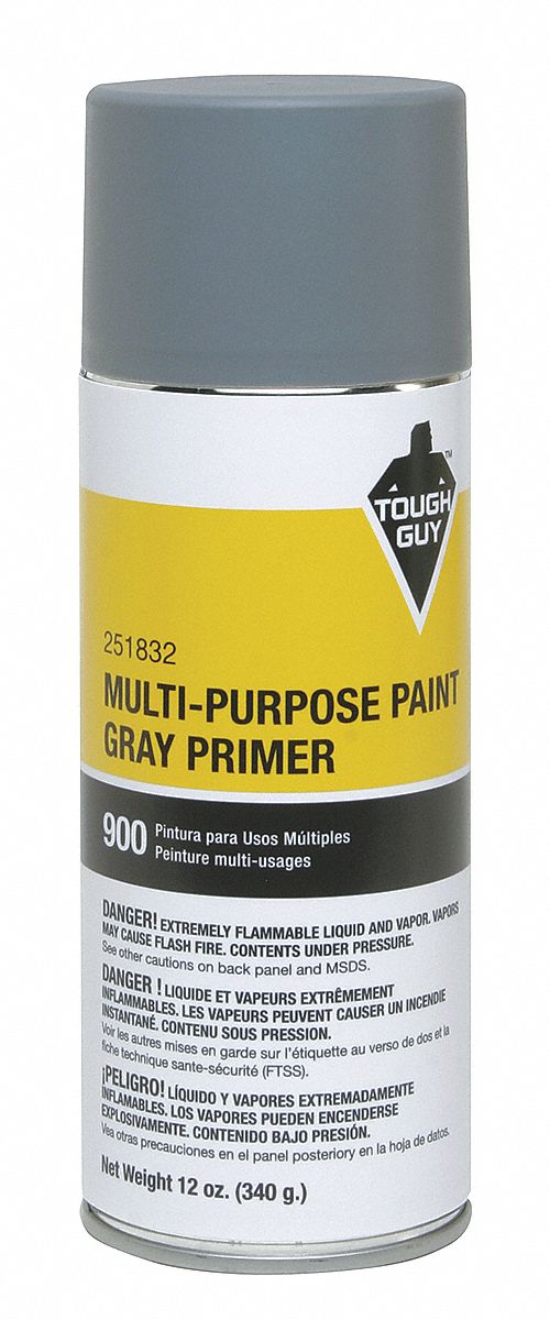 TOUGH GUY, Gray, Masonry/Metal/Wood, Spray Primer - 4WGA8|251832 - Grainger
