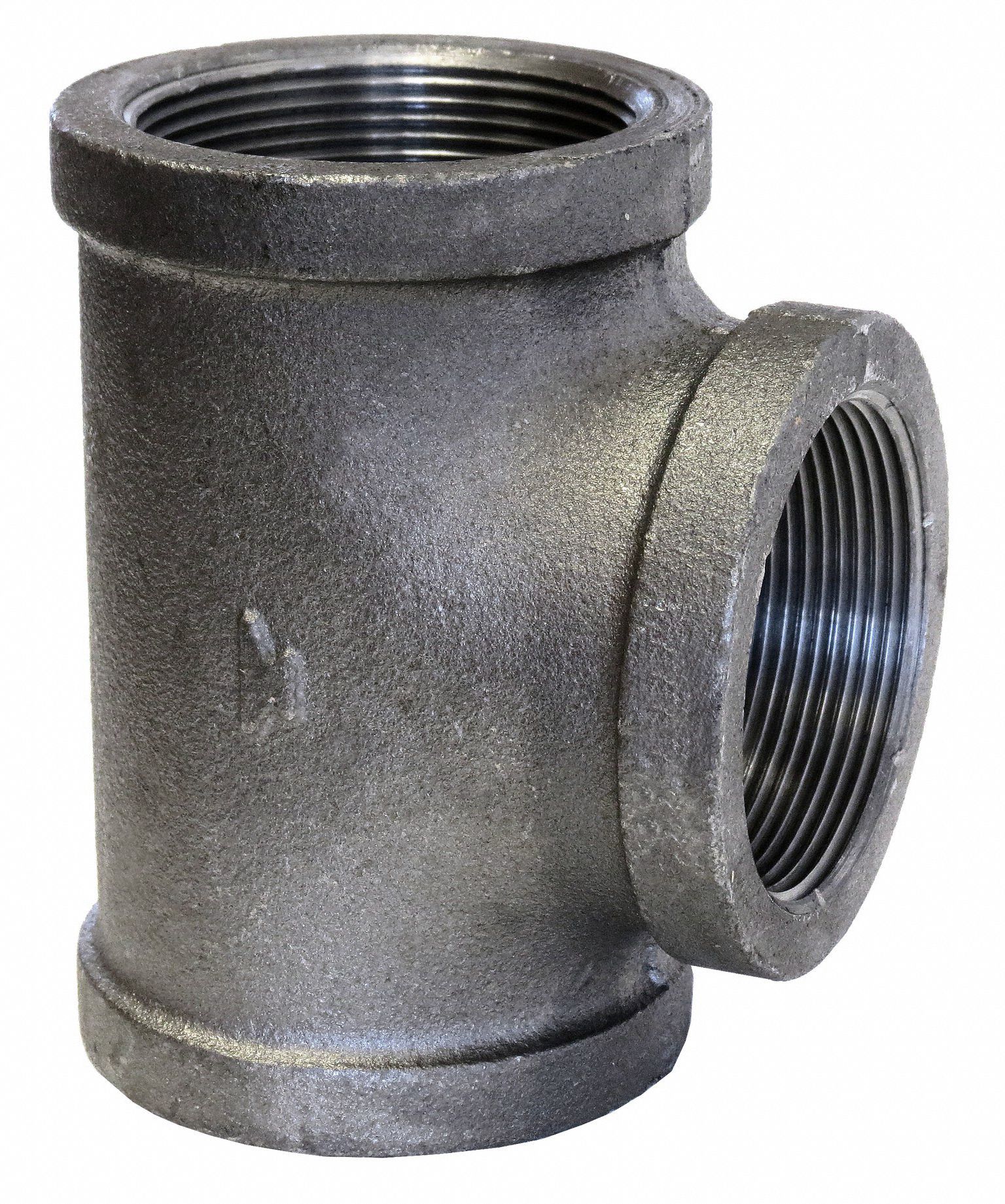 Malleable Iron, 4 in x 4 in x 4 in Fitting Pipe Size, Tee - 4WHA8 ...