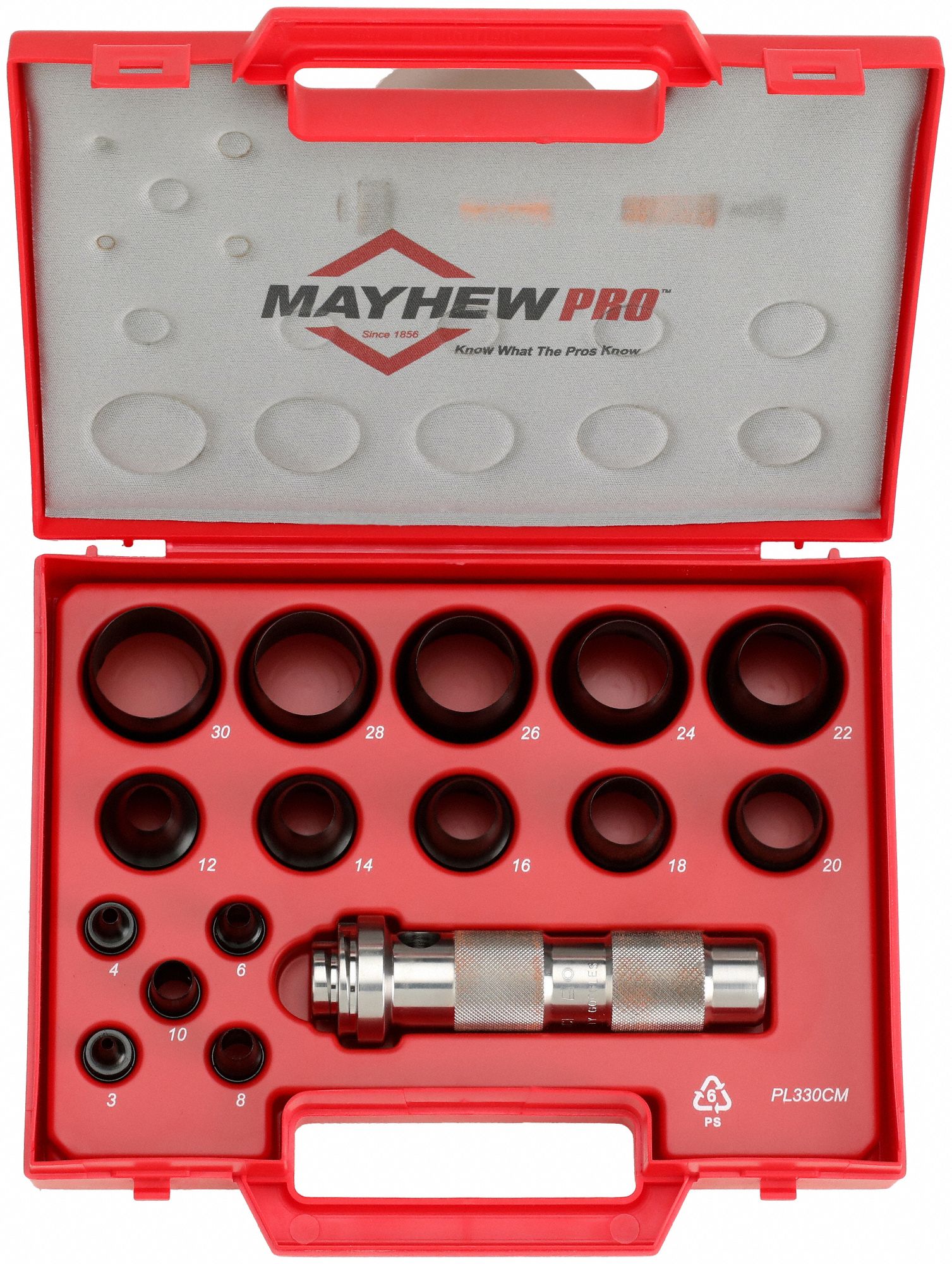 1 2 In 3 4 In 1 In 4 3 4 In Overall Lg 16 Pieces Metric Hollow Punch