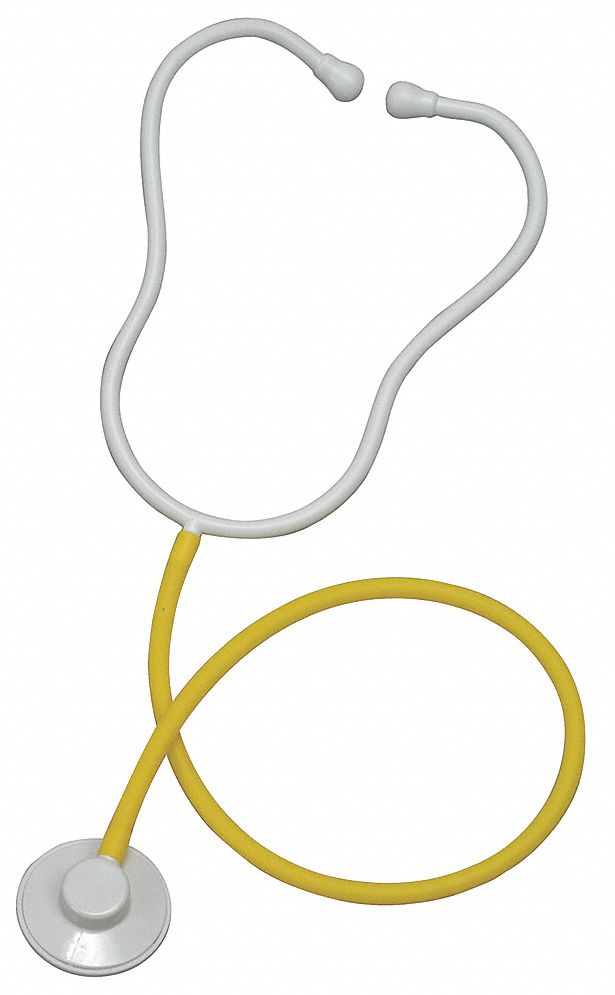 Stethoscope, Single Head, 30" Length, Adult, Yellow, Disposable Yes ...