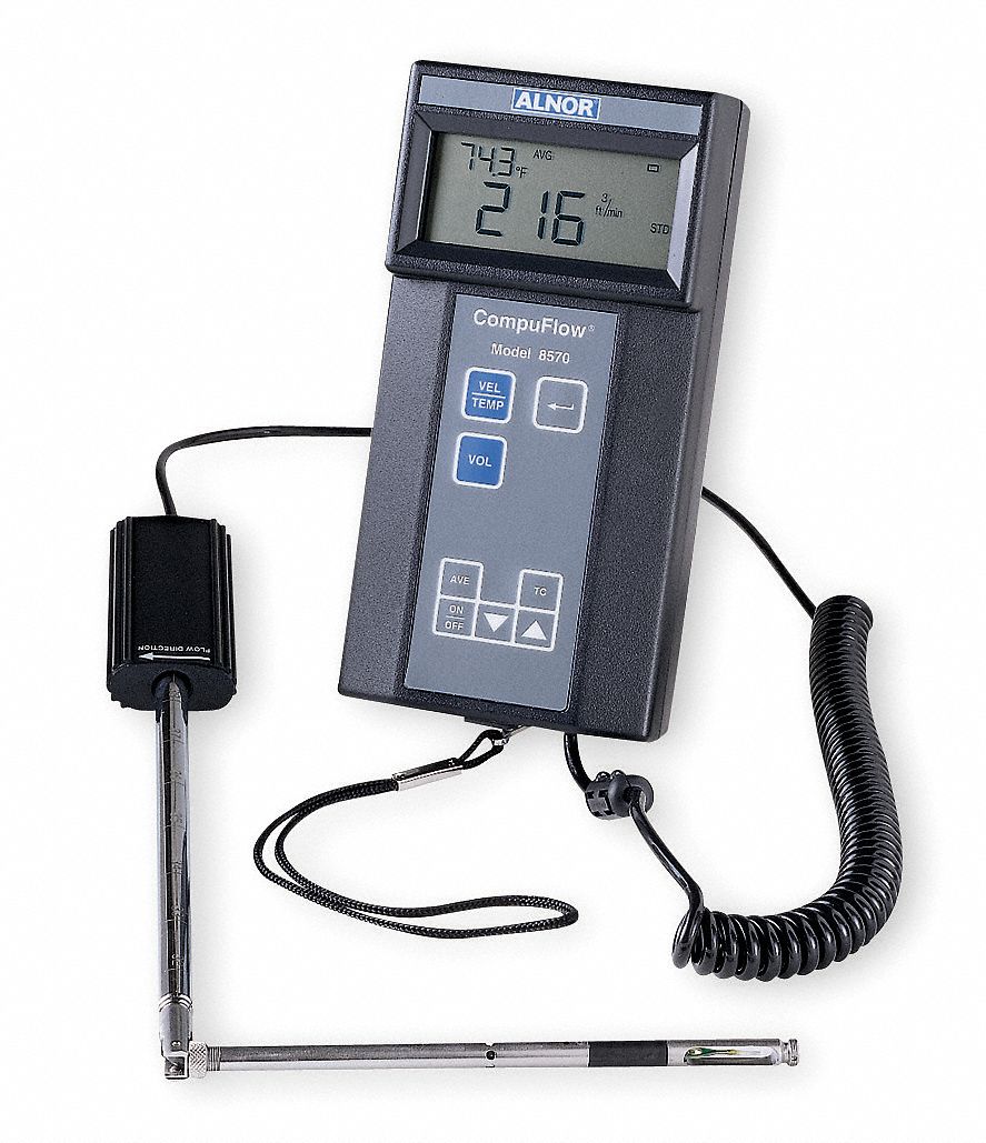 Anemometer, 20 to 9999 Velocity (FPM) - Grainger