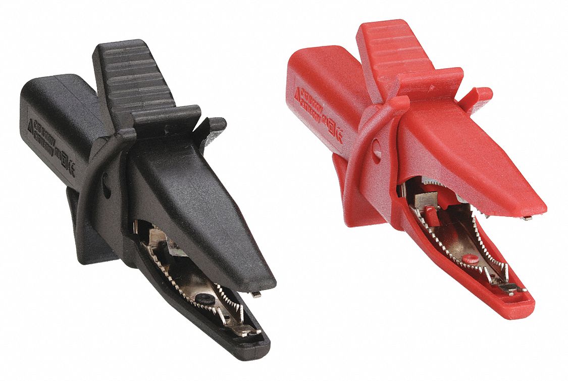 1000V AC/DC PVC Test Clip, Black/Red; CAT III 600V, CAT II 1000V ...