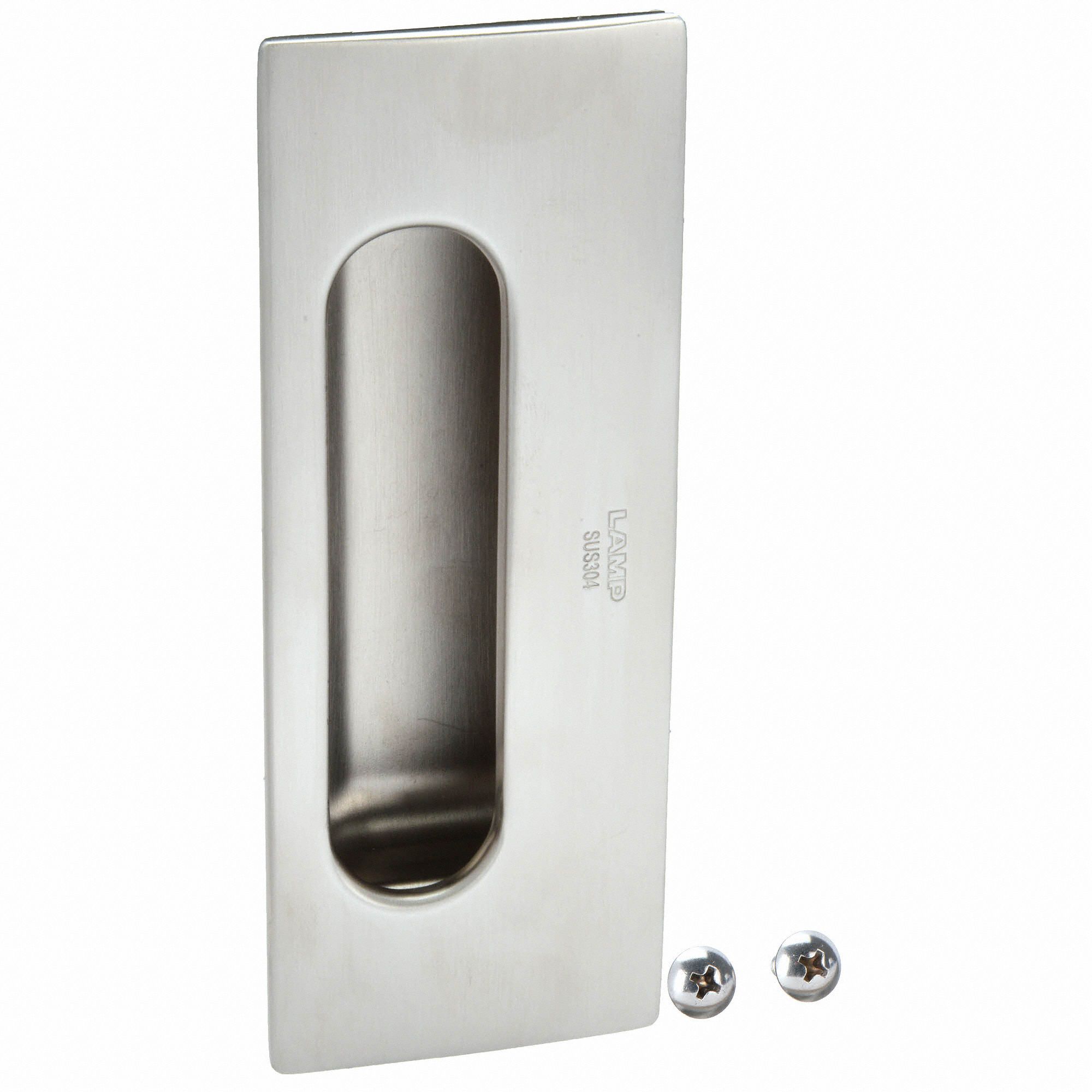 LAMP Recessed Pull Handle: Threaded Holes, 304 Stainless Steel, Satin ...