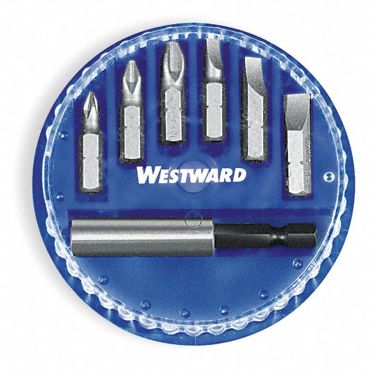 WESTWARD 7-Piece Screwdriver Bit Set, 1/4 in Hex Shank Size - 1VXP7|1VXP7 - Grainger